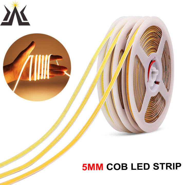 5มม. Ultra Thin LED Strip COB Bar Light 24V 12V Warm Day Cool สีขาวสี ...