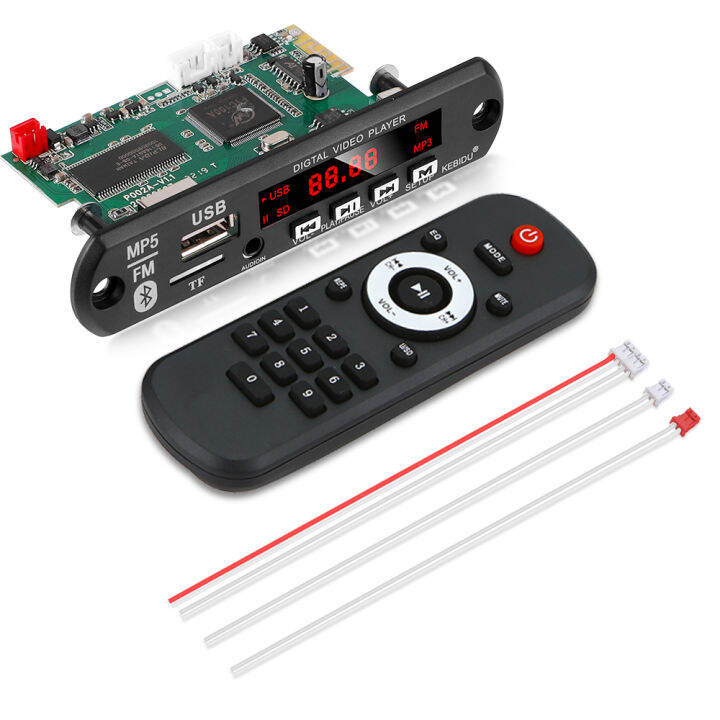 Bluetooth 5.0 MP5 Decoder Board 5V 12V Wireless U Disk TF MP3 WAV AUX ...