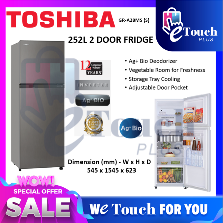 Toshiba [ GR-A28MS (DS) ] Inverter 2 Door Refrigerator Gross 252L | Lazada