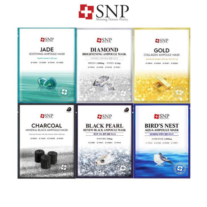 [100% Original] SNP Ampoule Masksheet 25ml x 10sheets (Charcoal Mineral ...