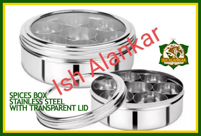 ipoh:: READY STOCK; Stainless steel masala box with transparent fibre ...