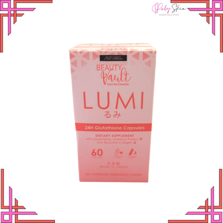 Original Effective LUMI 24H Glutathione Capsules Whitening by Beauty Vault (60 Capsules) Japan ...