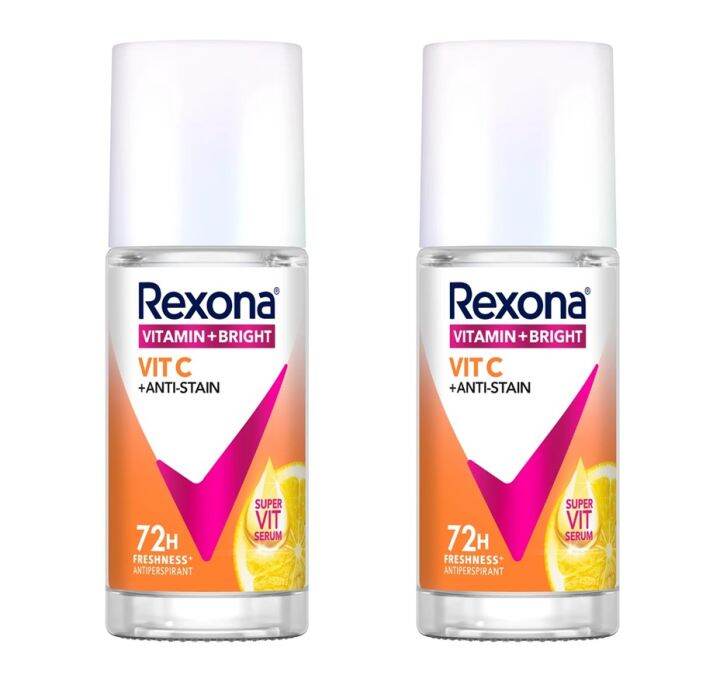 Rexona Vitamin + Bright Vit C + Anti-Stain Roll On เรโซนา วิตามิน ไบรท์ ...