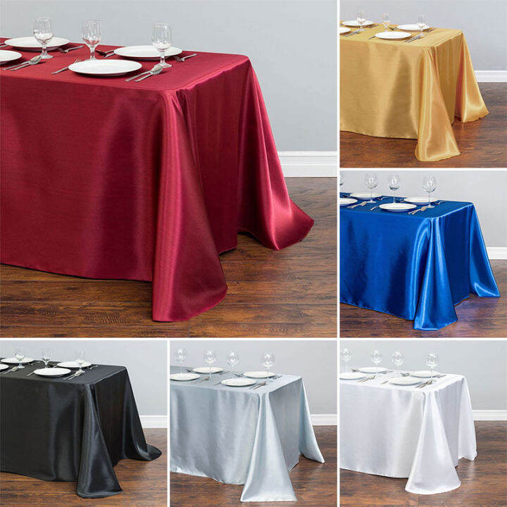 Rectangle Table Cloth Satin Tablecloth Birthday Wedding Banquet Hotel ...