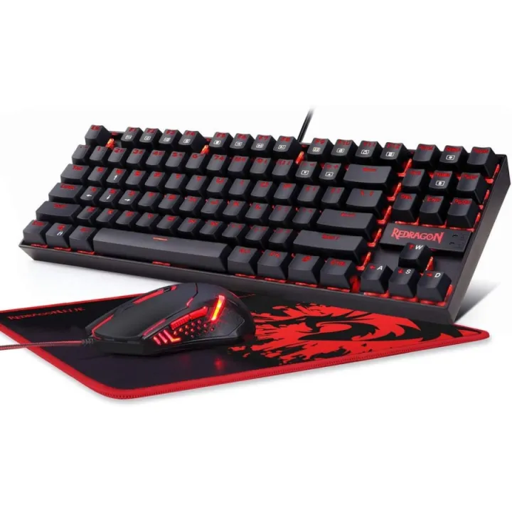 Redragon Gaming Keyboard TKL Mouse Pad 3 in 1 Combo Set - K552-BA ...