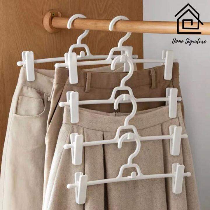 Home Signature Stackable Pants Hanger Seamless Extendable Pants Hanger ...