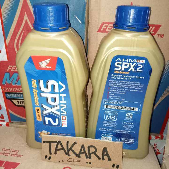 OLI MURAH 2 PCS AHM OIL SPX 2 800 ML 10w-30 SL FULLY SYNTHETIC OLI ...