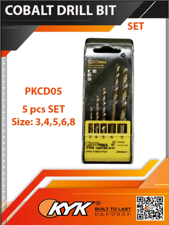 KYK PROFESSIONAL 5 PCS COBALT DRILL BIT SET AUTHENTIC | Lazada PH