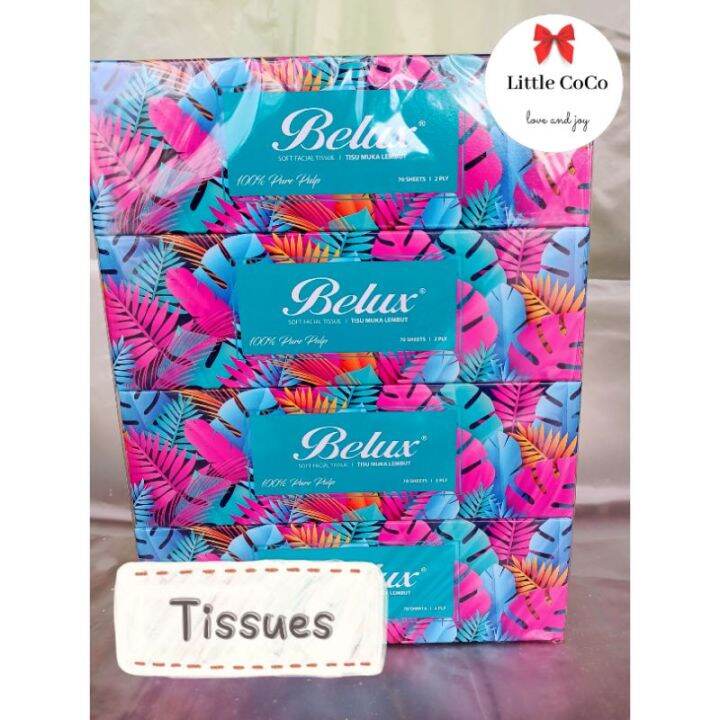 BELUX 2 PLY BOX TISSUE / KERTAS TISU KOTAK (1Packet 4BOX) | Lazada