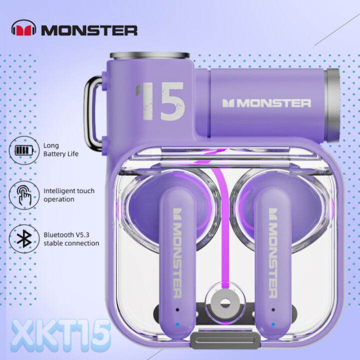 Monster XKT15 Wireless Headphones Bluetooth 5.3 Wireless TWS Earphone ...