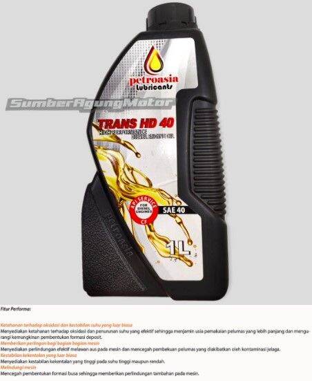 OLI DISEL DIESEL SAE 40 TRANS HD 40 PETROASIA 1000ML | Lazada Indonesia