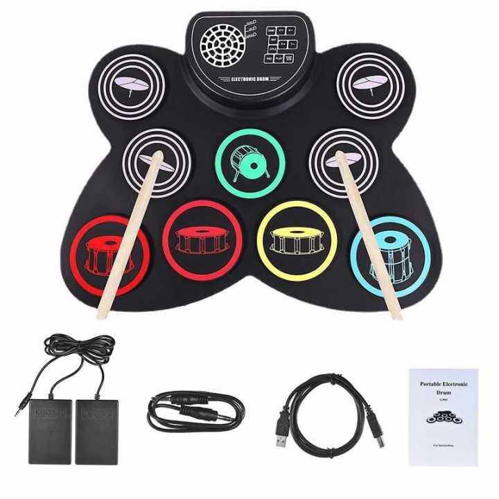 Drum Elektrik Electronic Digital Drum Kit 9 in 1 USB Power 5V | Lazada ...