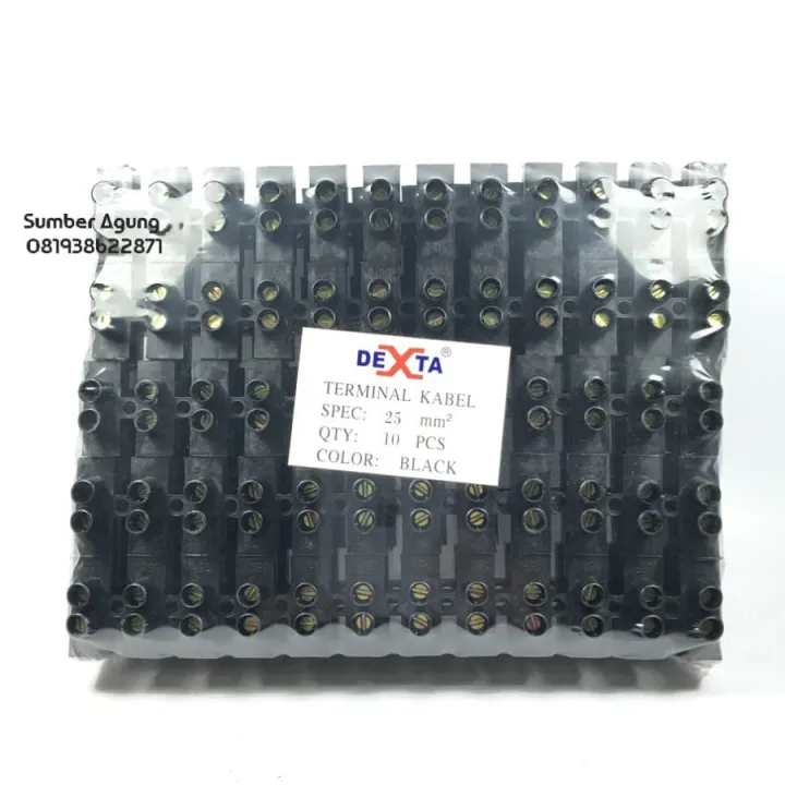Terminal Kabel 25mm Hitam Merk Dexta Untuk Kabel Besar Per Strip ...