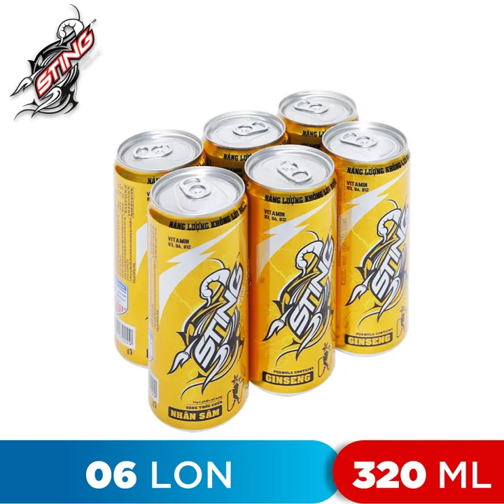 LỐC 6 LON NƯỚC TĂNG LỰC ENERGY DRINK STING GOLD 320ML | Lazada.vn