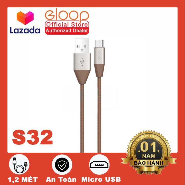 Dây Cáp Sạc Dài 1.2m ELOOP S32 cổng sạc Micro USB - Hãng Phân Phối Chính Thức | Lazada.vn