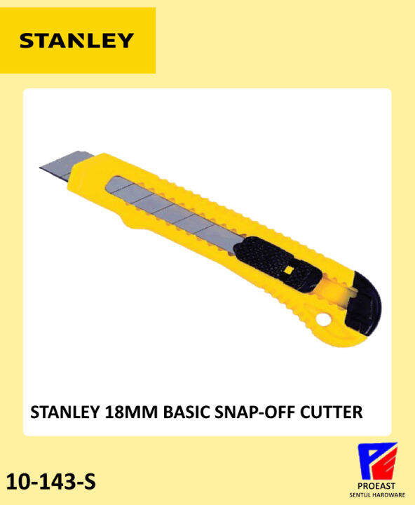 STANLEY 18mm Basic Snap-Off Cutter / Dynagrip Snap-Off Knife / Blade Cutter - 10-143-S | Lazada