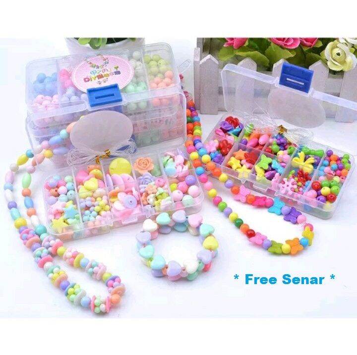 Paket Manik Manik 3D BEADS DIY/Kotak Manik Meronce Box Sekat 10 FREE ...