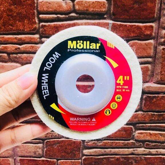 MOLLAR - Wool WheeL 4'' Putih - Woll Polish 4in - Woolen Disc Poles ...