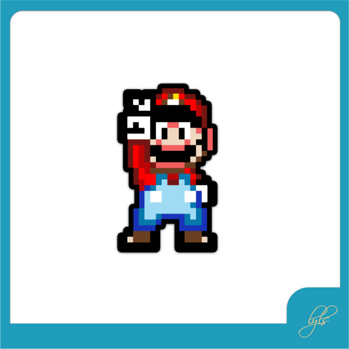 Pixelated Mario Anime Peeking Peeker Waterproof Vinyl Sticker for ...