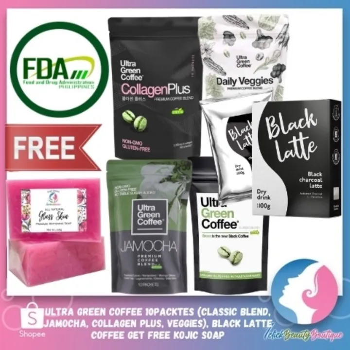 capucine Ultra Green Coffee 10packtes (Classic Blend Jamocha Collagen ...