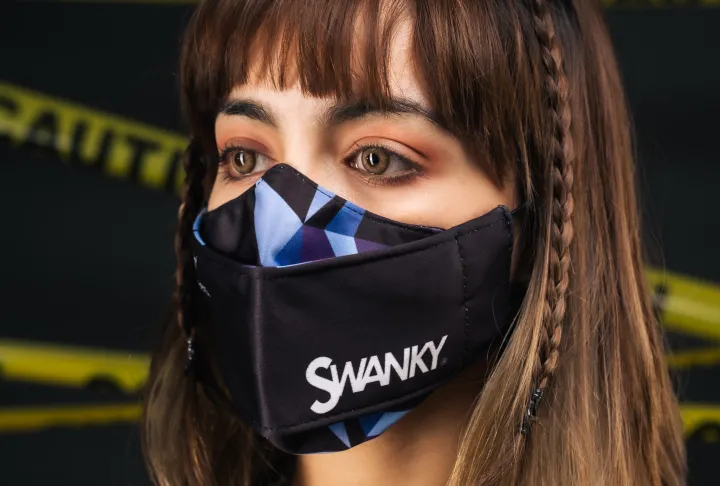 SWANKY® "DIAMONDS" 3D MASK (WASHABLE FACEMASK POLYDEX COTTON OVERSIZED ...