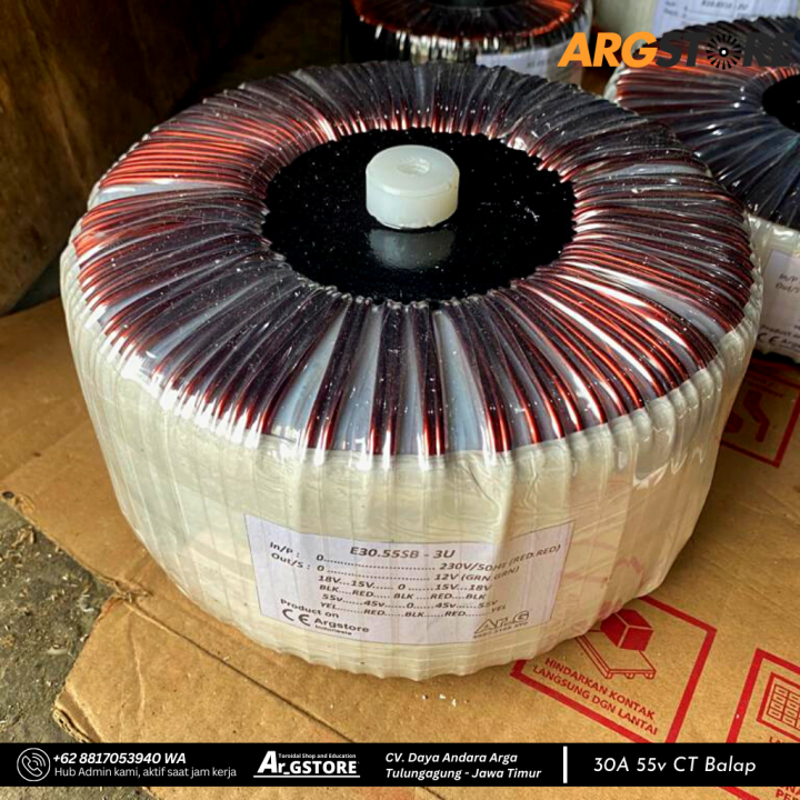 Trafo toroid donat 30A 55V CT (murni) - Spesifikasi Balap | Lazada ...