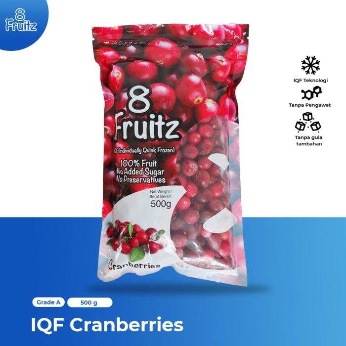 8 Fruitz IQF Frozen Cranberries 500 gram / Cranberry Beku IQF 500 gram ...