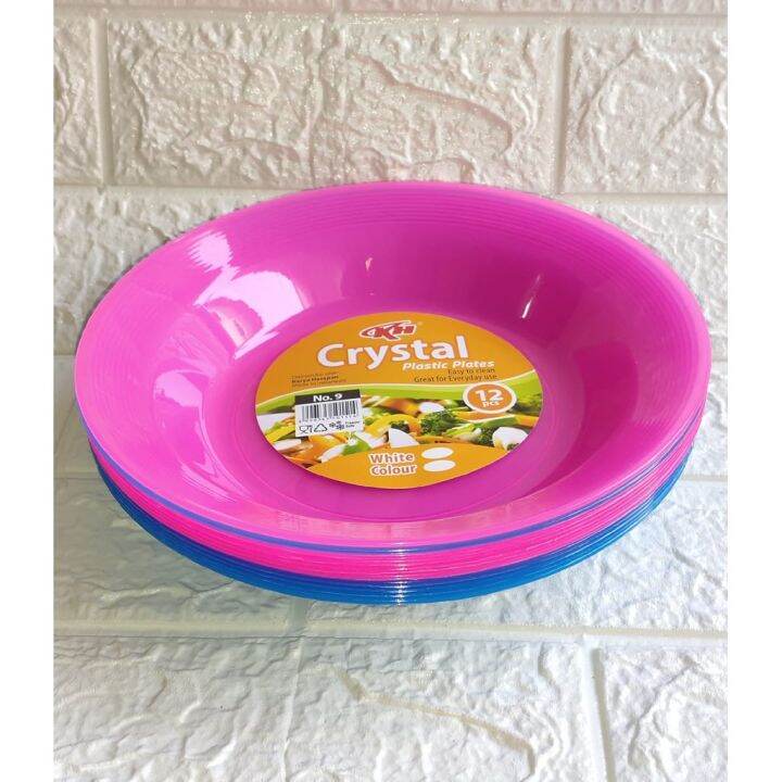 Piring Plastik Cristal Piring Makan Pisin Bahan Plastik 12pcs | Lazada Indonesia