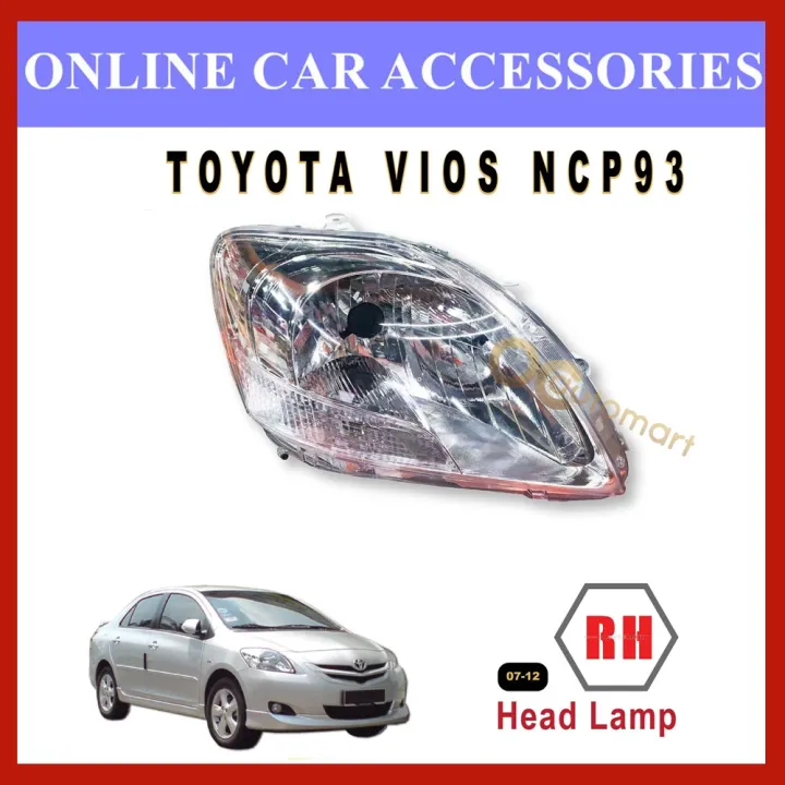 Toyota Vios NCP93 2007-2012 HeadLamp / Head Lamp | Lazada