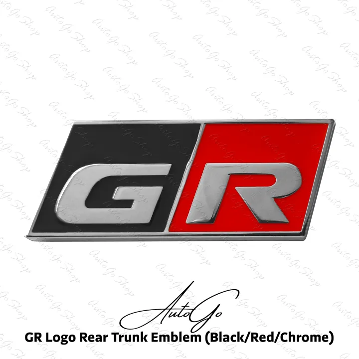 GR Logo Rear Trunk Emblem (Black/Red/Chrome) | Lazada PH