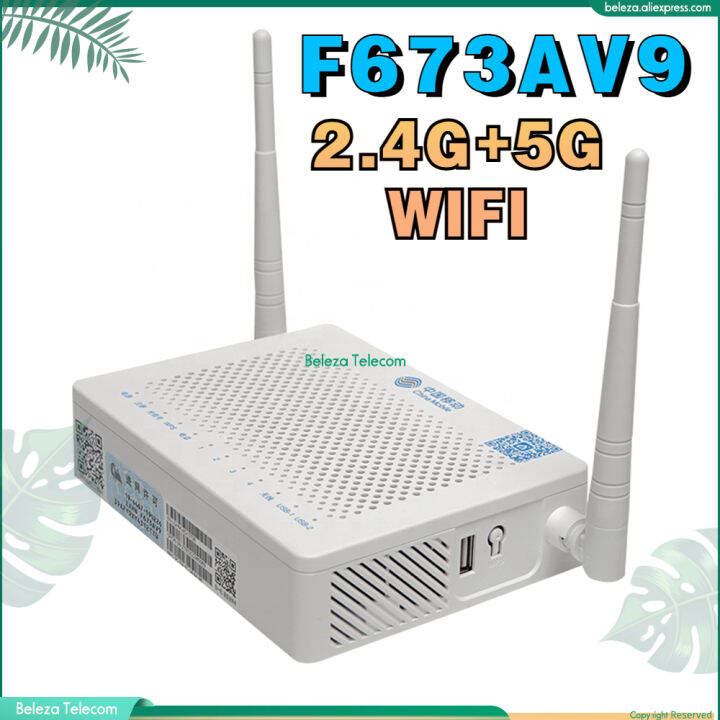 Free shipping F673A V9 4GE ONU GPON 2.4G5G WIFI Terminal FTTH ONT Modem ...