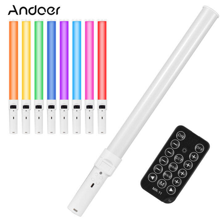 Andoer D3 Handheld RGB Light Tube LED Video Light Wand 2500K-9900K ...