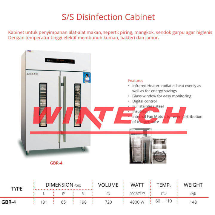GETRA GBR-4 SS DISINFECTION CABINET / KABINET PENYIMPAN ALAT MAKAN ...
