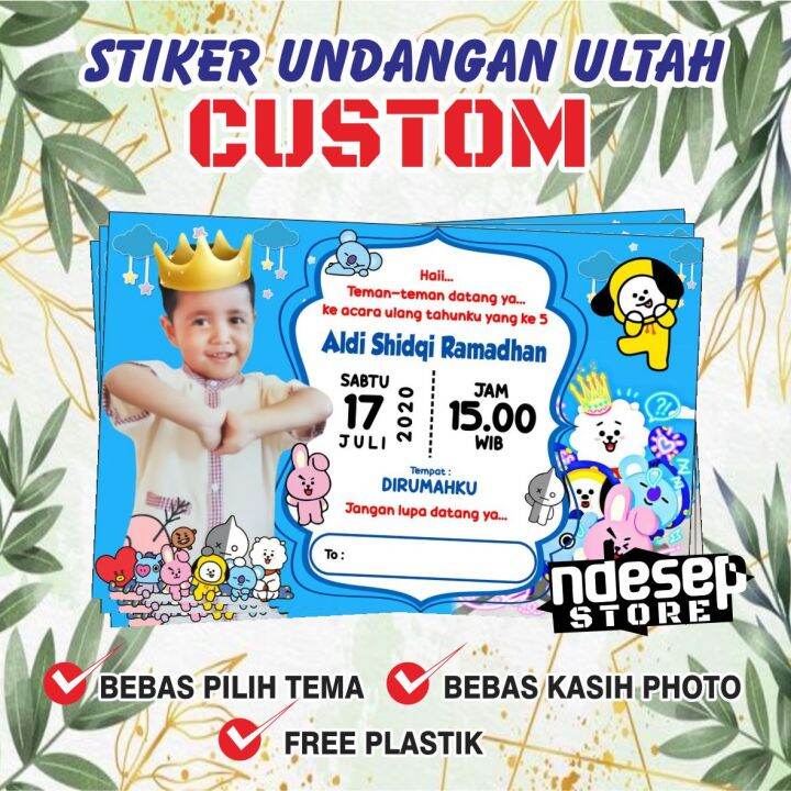 UNDANGAN STIKER CUSTOM ULTAH | Lazada Indonesia