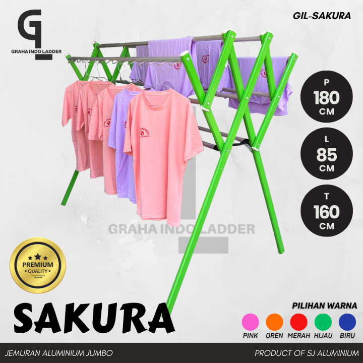 GIL - [SAKURA] Jemuran Pakaian / Jemuran Baju Bayi / Jemuran Lipat ...