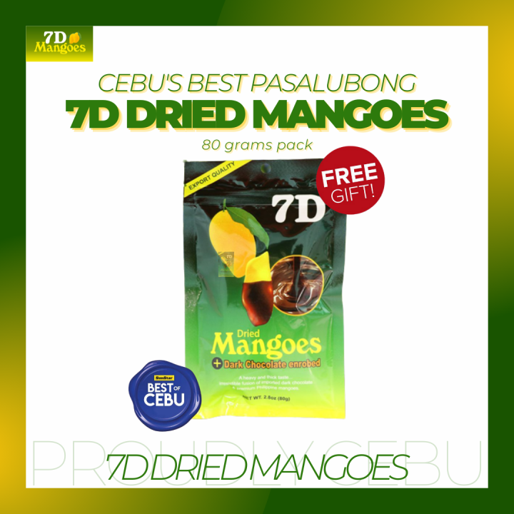 Best Seller 7D Dried Mangoes Chocolate Enrobed 80g | Cebu Dried Mangoes with chocolate | Cebu ...