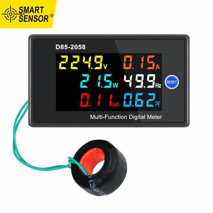Smart Sensor Multi-fungsi Meteran Digital Fase Tunggal Layar LCD Tegangan AC Arus Daya Frekuensi ...