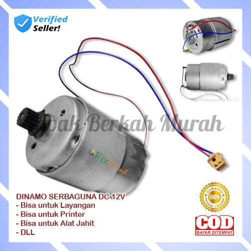 2Pcs Dinamo Generator Serbaguna DC 12V Bisa Untuk Kipas Angin Mini / Printer / Layang Layangan ...
