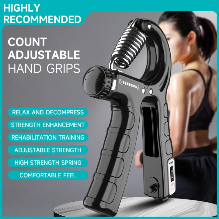 Adjustable Resistance Hand Grip Strength Trainer Fingers Wrist Forearm ...
