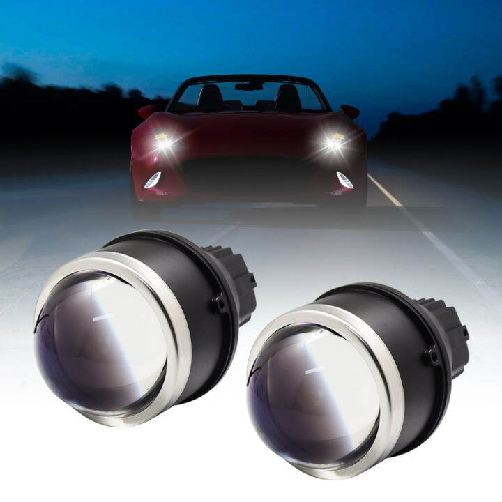 1pcs Blue LED Fog Lights Bi LED Projectors 3Inch PTF Diode Fog Lens 6000K 3000K Universal Auto ...