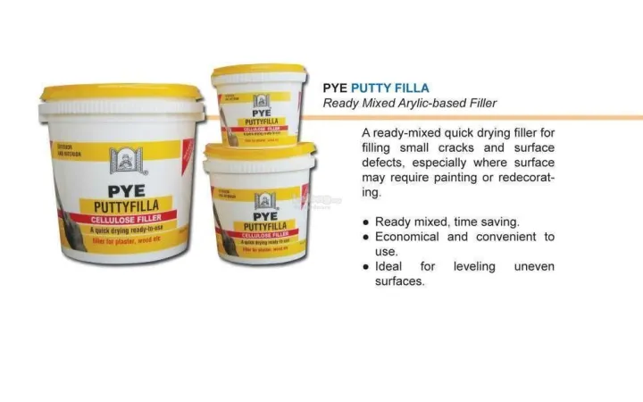 PYE putty filler ready mixed acrylic based filler ~5kg | Lazada