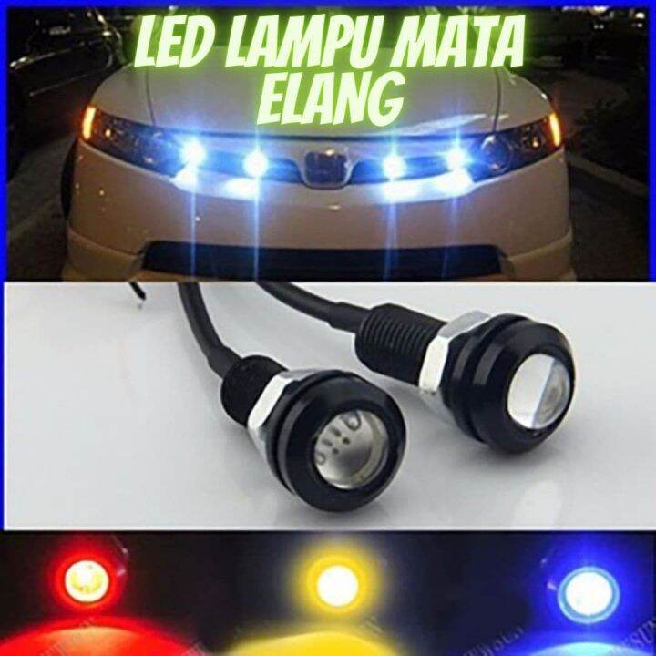 Lampu Mata Elang LED Eagle Eyes 12v 16mm Bumper Sein Rem Mobil Motor Mata Elang 2 Warna | Lazada ...
