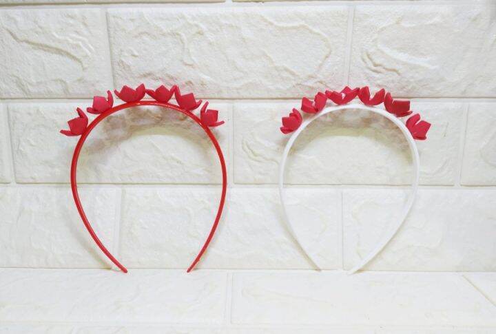 Bando Mawar merah putih - Bando Cantik Ekslusif Handmade - Putih | Lazada Indonesia