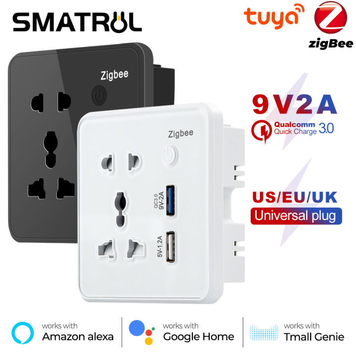 SMATRUL Tuya/Smartlife Zigbee Smart Socket Wall Switch US EU UK Plug ... SMATRUL Tuya/Smartlife Zigbee Smart Socket Wall Switch US EU UK Plug ...