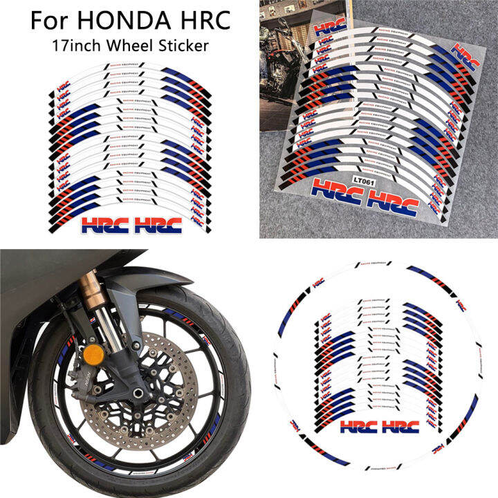 Honda Hrc Sticker Motorcycle Rims 17 inch Wheel Hub Sticker Waterproof ...