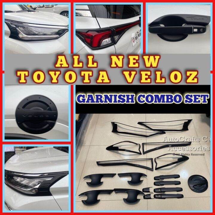 TOYOTA VELOZ 2022-2023 GARNISH COMBO SET MATTE BLACK | Lazada PH