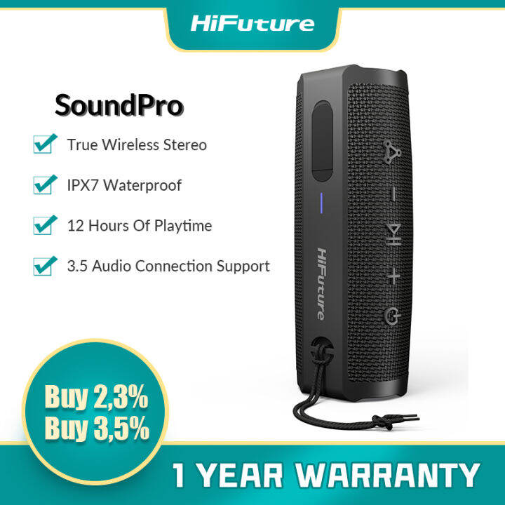 HiFuture SoundPro wireless bluetooth speaker 12 hours playtime IPX7 Waterproof Outdoor Speakers ...