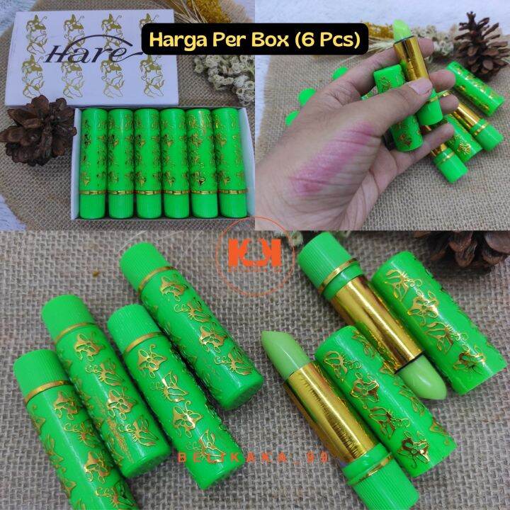 (1 BOX ISI 6 PCS) LIPSTIK HARE ARAB HIJAU / LIPSTICK HARE ARAB / LIPSTIK ARAB HARE HIJAU / HARE ...