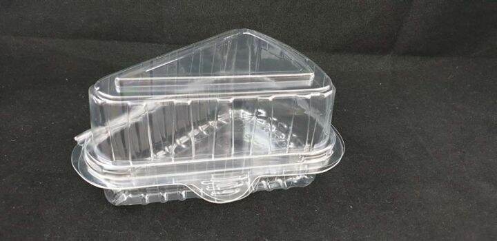 BX-308 4" Slice Cake OPS Clamshell Tray with Lock ( 100pcs± ) Triangle ...