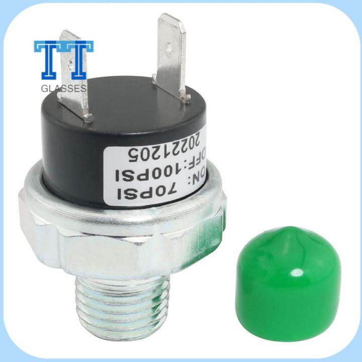 TT GLASSES Silver Air Pressure Switch 1/4" NPT Male Thread 70-100 PSI ...